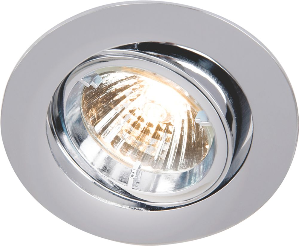 Knightsbridge Tilt Recessed Downlight Chrome - Screwfix