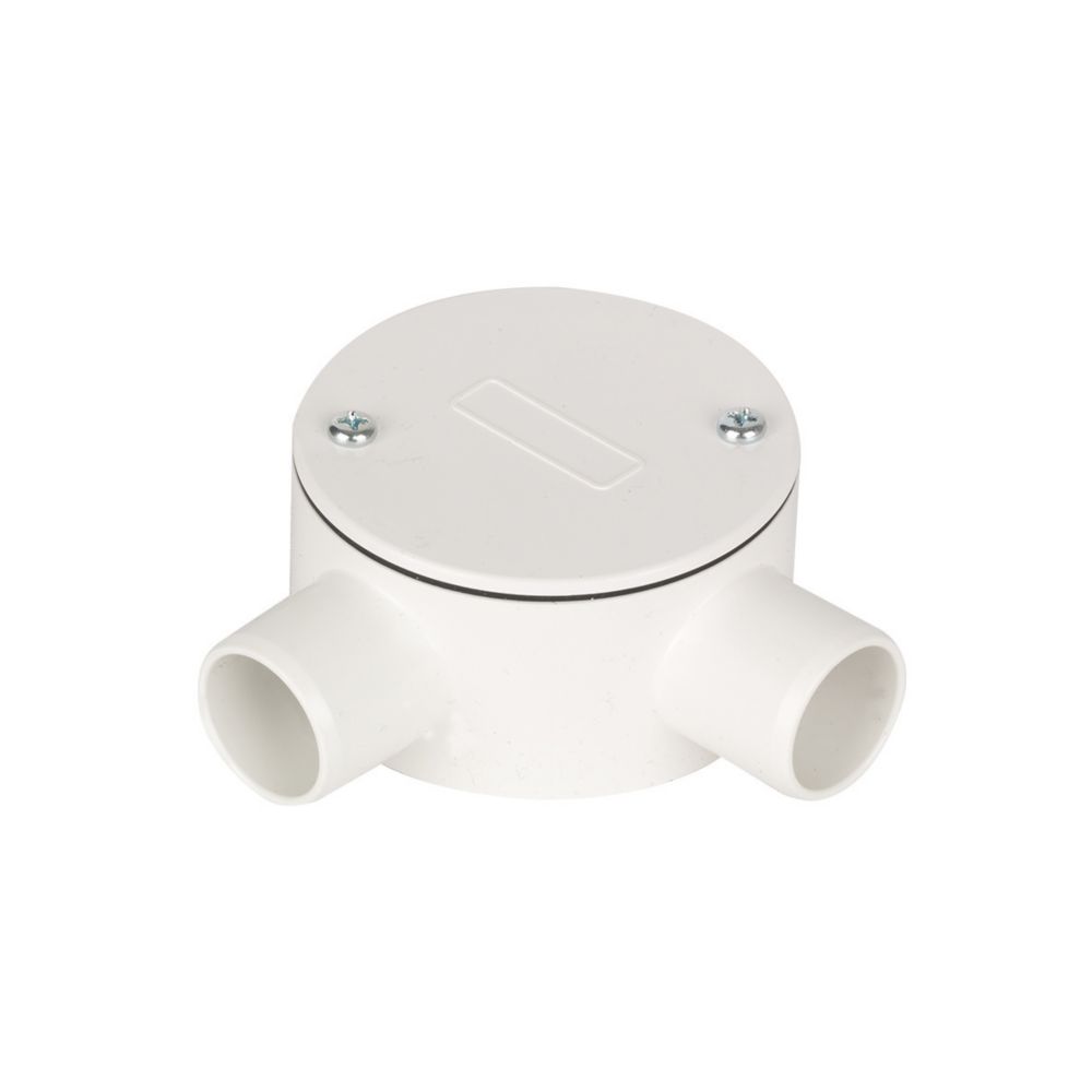 Deta TTE 2 Way 20mm Angle Box White - Screwfix