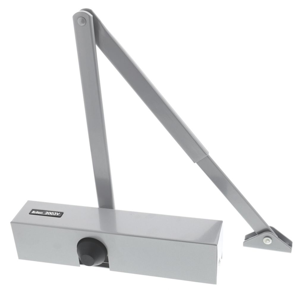 Briton 2003V Fire Rated Overhead Door Closer Silver - Screwfix