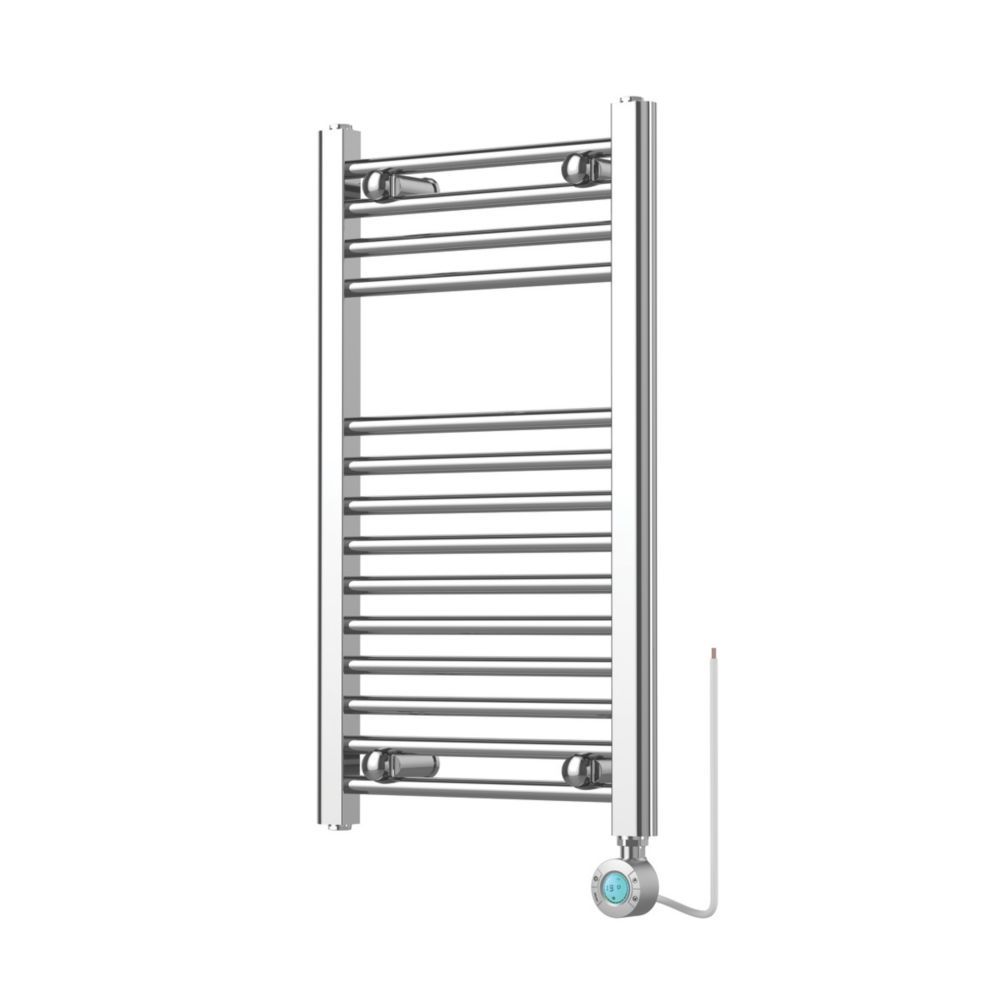 Flomasta 700mm x 400mm 511BTU Chrome Flat Electric Towel Radiator ...