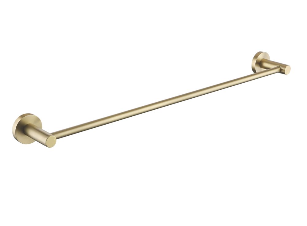 Bristan Round Towel Rail Brushed Brass 595mm x 72mm x 48mm - Screwfix