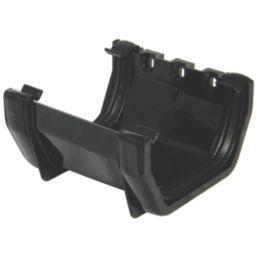 FloPlast uPVC Square Gutter Union Bracket Black 114mm - Screwfix