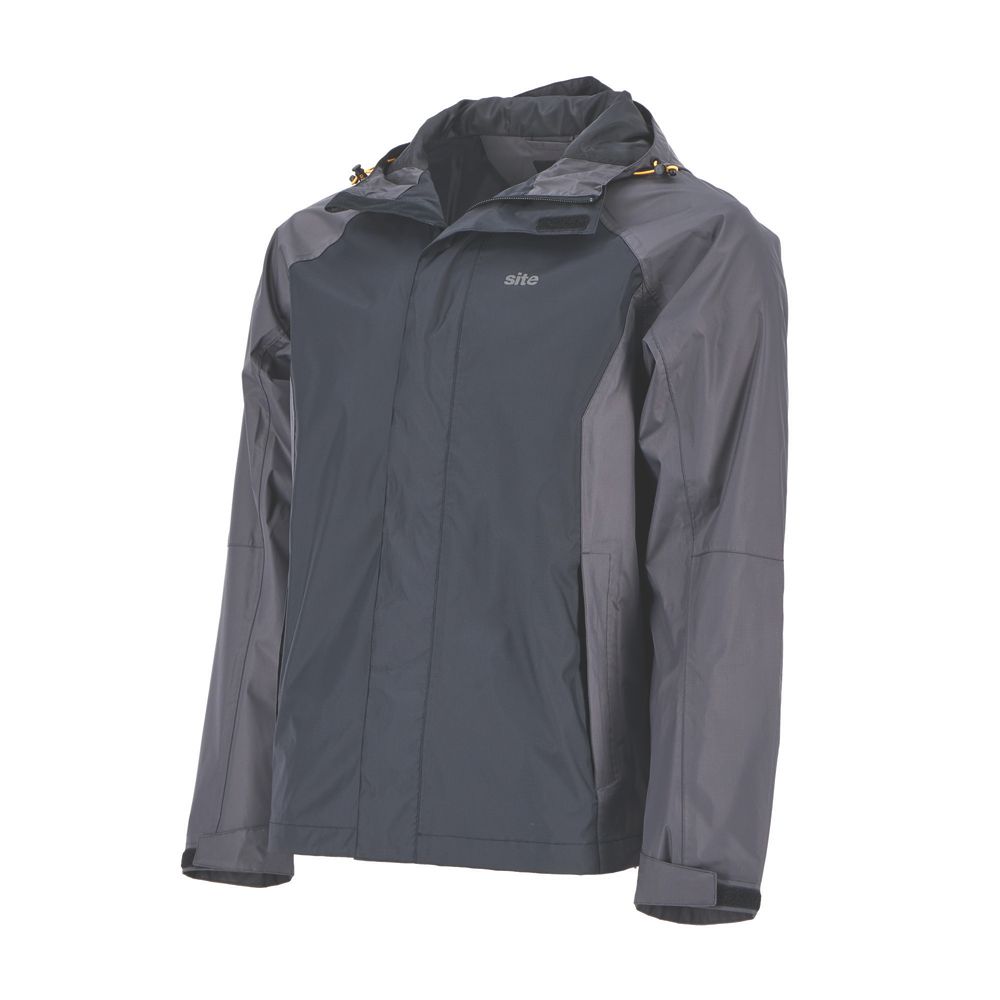 Site Orser Waterproof Jacket Grey / Black Large Size 50" Chest - Screwfix