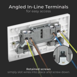 British General 900 Series 13A 2-Gang SP Switched Plug Socket White 5 ...