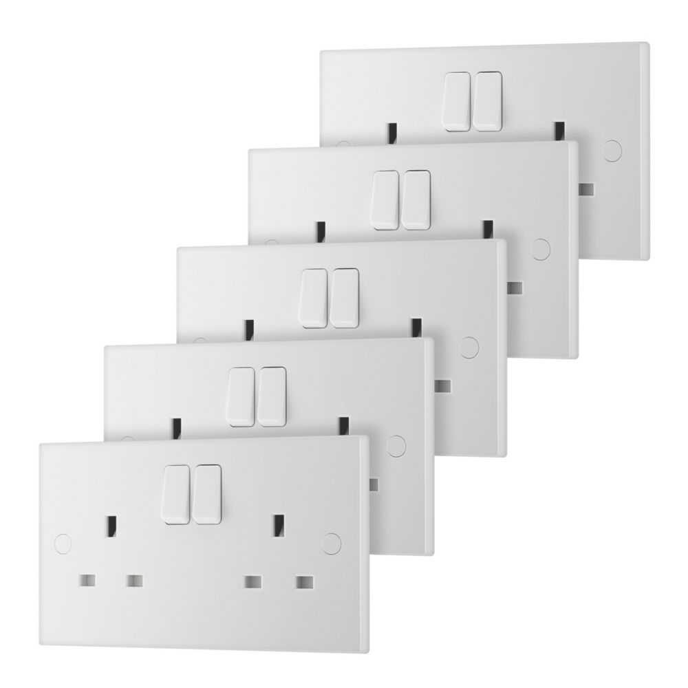 British General 900 Series 13A 2-Gang SP Switched Plug Sockets White 5 ...