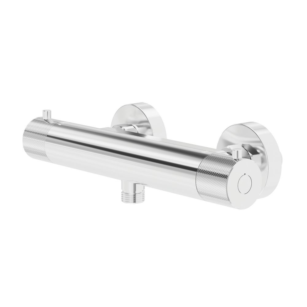 Swirl Melba Exposed Single Outlet Thermostatic Chrome Shower Mixer With ...