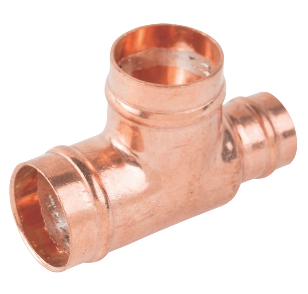 Midbrass Copper Solder Ring Reducing Tee 3/4" x 1/2" x 3/4" - Screwfix