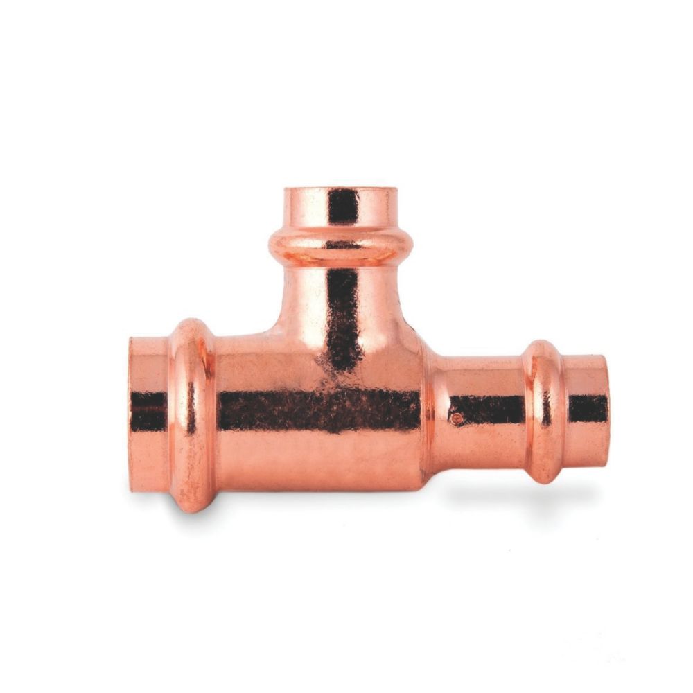 Instantor Copper Press-Fit Reducing Tee 3/4" x 1/2" x 3/4" - Screwfix
