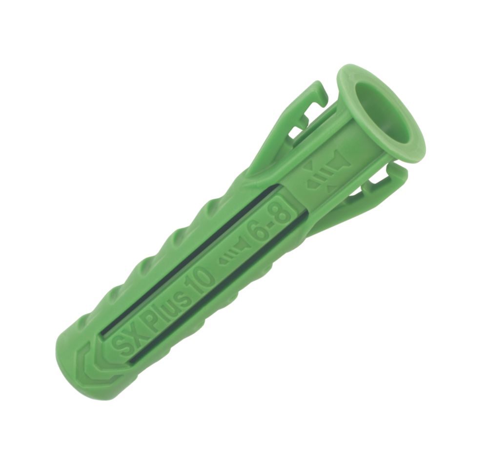 Fischer SX PLUS Nylon Green Wall Plugs 10mm x 50mm 45 Pack - Screwfix