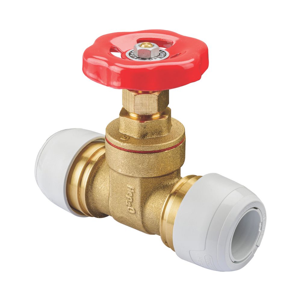 Hep2O Keyless Brass Gate Valve 22mm - Screwfix