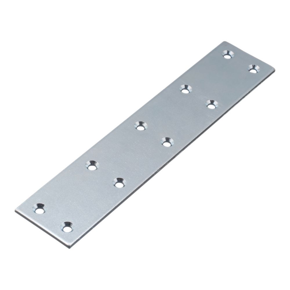 Essentials Heavy Duty Mending Plate Silver 200mm x 40mm x 2.5mm - Screwfix