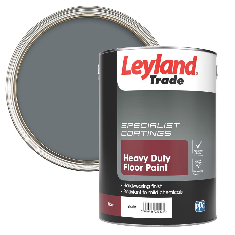 Leyland Trade 5Ltr Slate Satin Heavy Duty Floor Paint - Screwfix