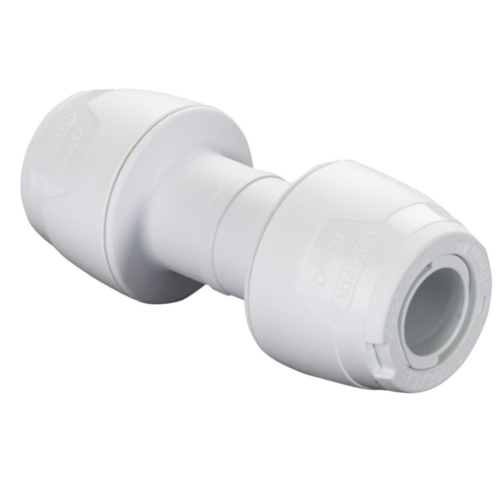 Hep2O Plastic Push-Fit Equal Keyless Coupler 10mm 10 Pack - Screwfix
