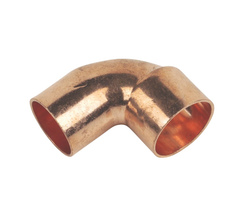 Flomasta Copper End Feed Equal 90° Street Elbows 22mm 2 Pack - Screwfix