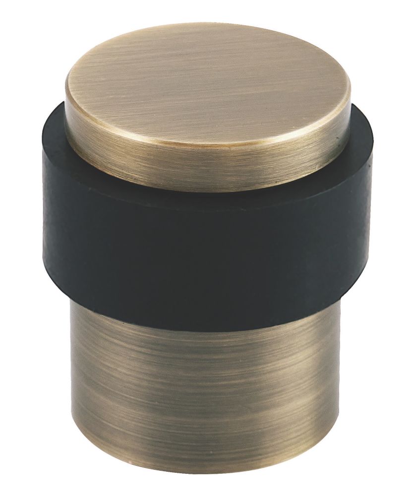 Eclipse Round Buffered Solid Floor Door Stop 30 x 41mm Antique Brass ...