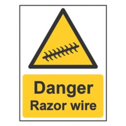 Essentials "Danger Razor Wire" Sign 400mm x 300mm - Screwfix
