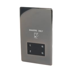 Crabtree Platinum 2-Gang Dual Voltage Shaver Socket 115 / 230V Black ...