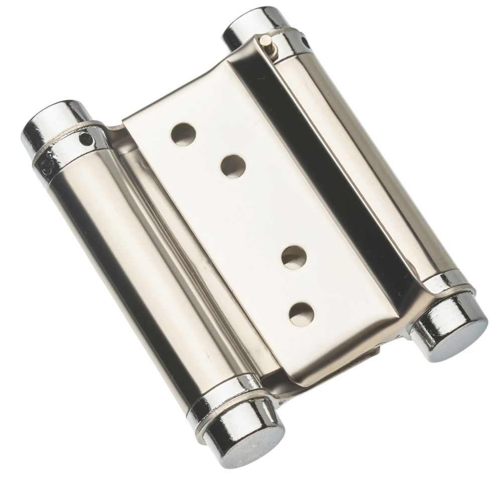Smith & Locke Polished Chrome Spring Hinge 75mm x 132mm - Screwfix