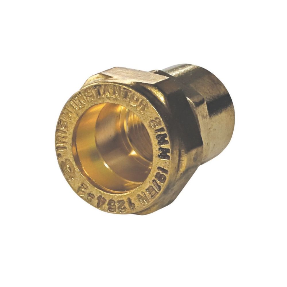 Instantor Brass Compression Adapting Female Coupler 3/4" x 1/2" - Screwfix