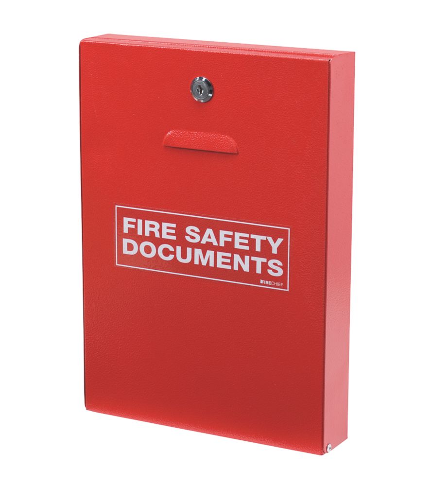 Firechief Key Lock Fire Document Cabinet 252mm x 60mm x 350mm Red ...