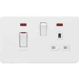 Knightsbridge 45A 2-Gang DP Cooker Switch & 13A DP Switched Socket Matt ...