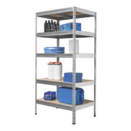 Essentials 5-Tier Metal Garage Shelving Unit 900mm x 600mm x 1800mm ...