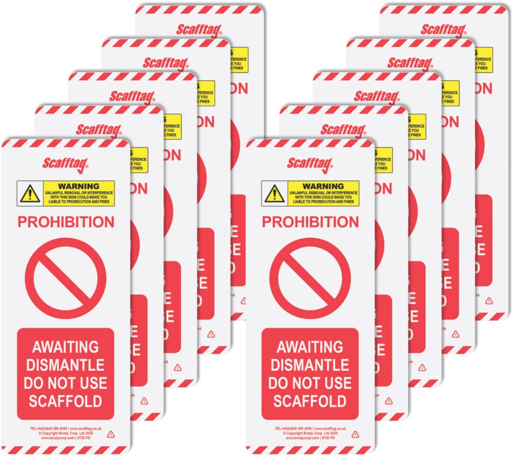 Scafftag Scaffold Tag (Do Not Use) Inserts 10 Pack - Screwfix