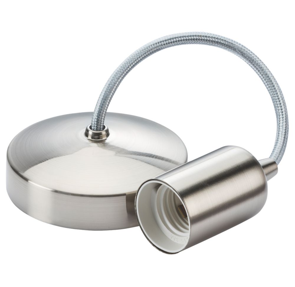 Knightsbridge Contemporary Pendant Brushed Chrome - Screwfix