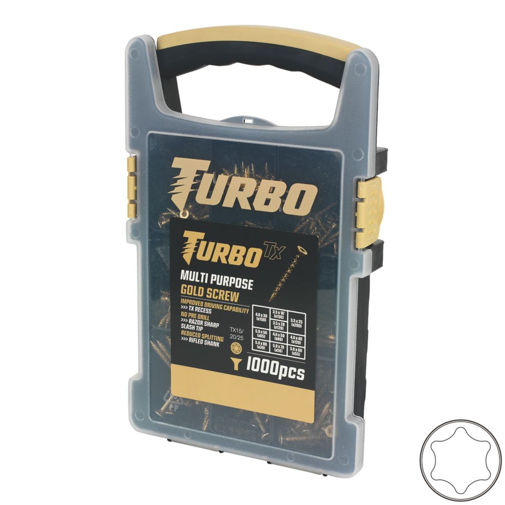 Turbo TX TX Double-Countersunk Multi-Purpose Screw Grab Pack 1000 ...