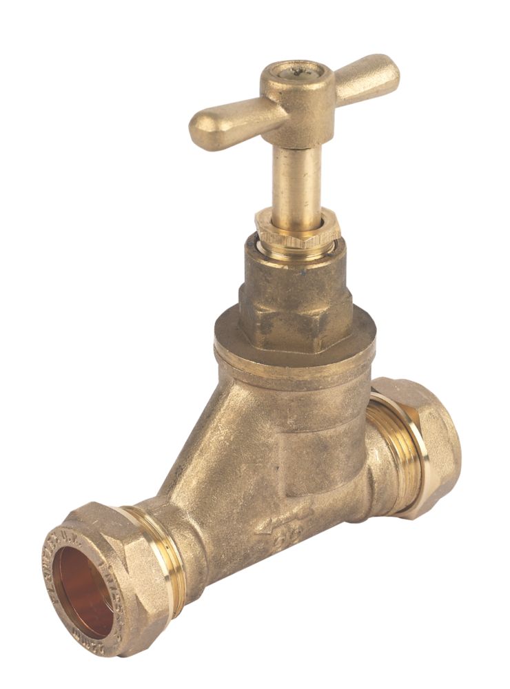 Essentials Brass Stopcock 22mm - Screwfix