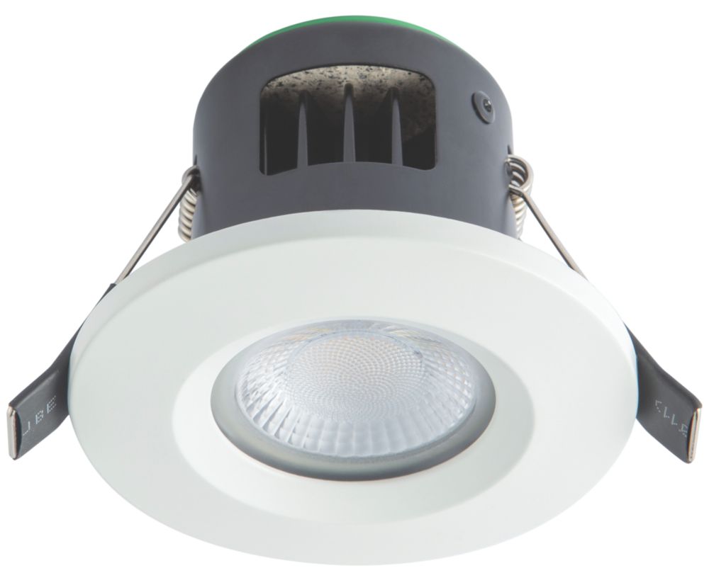 4lite Fixed Fire Rated LED CCT Downlight Matt White 7W 640-730lm - Screwfix