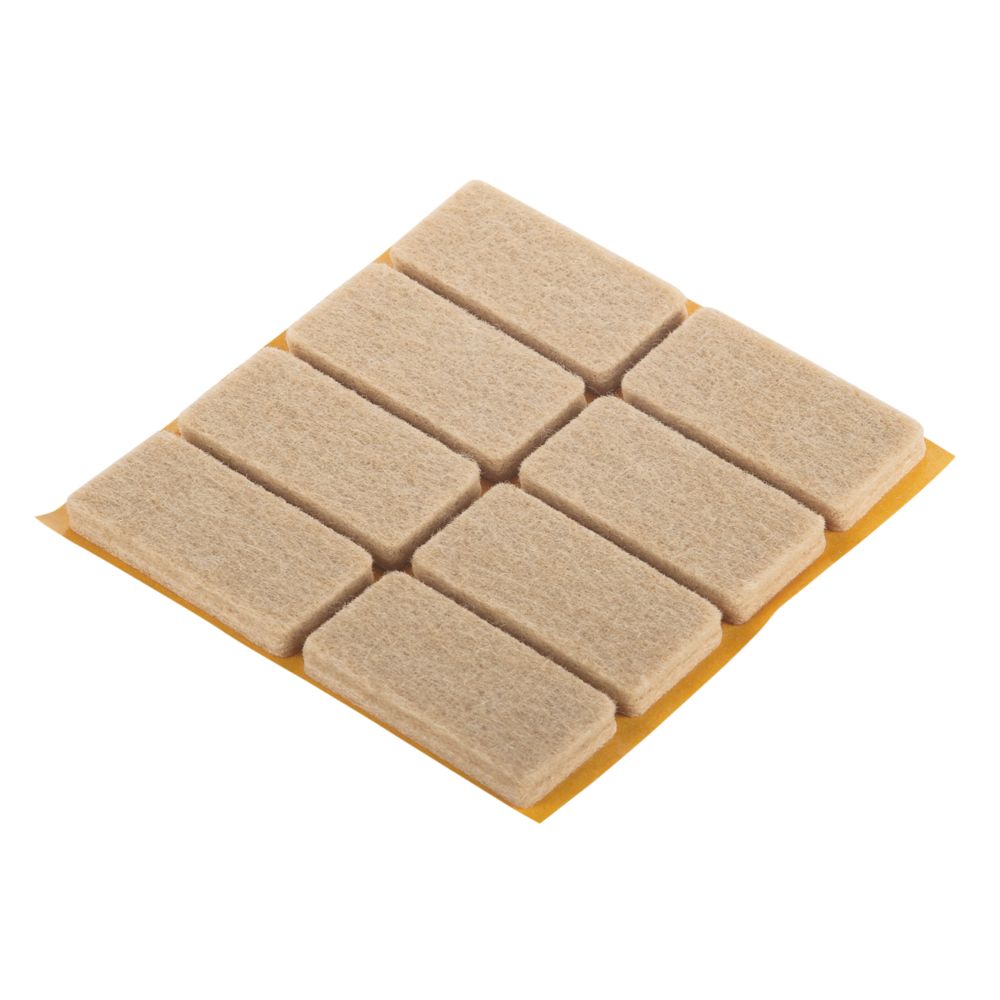 Fix-O-Moll Natural Rectangular Self-Adhesive Parquet Gliders 20mm x ...