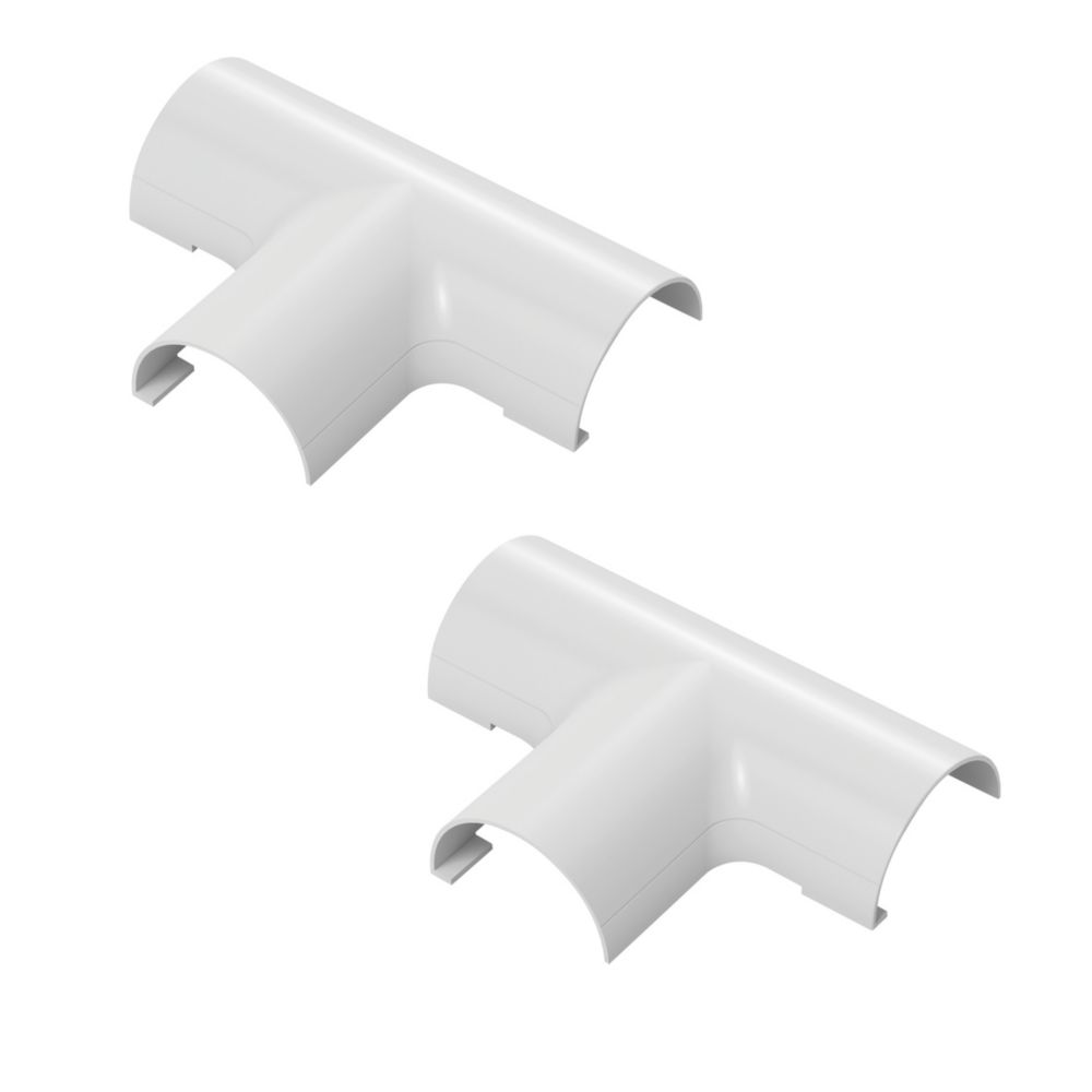 D-Line White Micro+ Trunking Equal Tees 20mm x 10mm 2 Pack - Screwfix