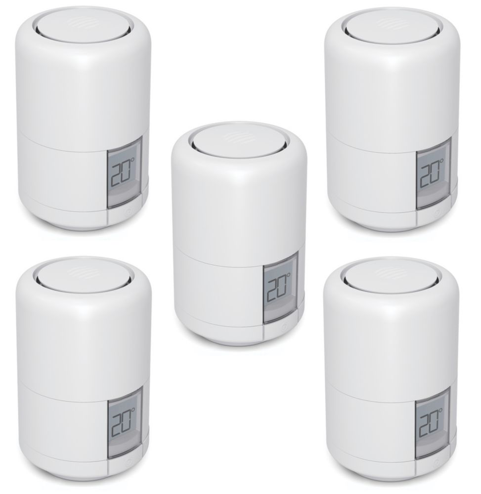 Hive TRV003 White Smart Thermostatic Radiator Head 5 Pack - Screwfix