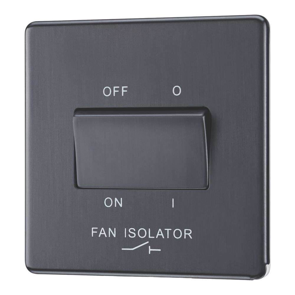 LAP 10A 1-Gang 3-Pole Fan Isolator Switch Slate Grey - Screwfix