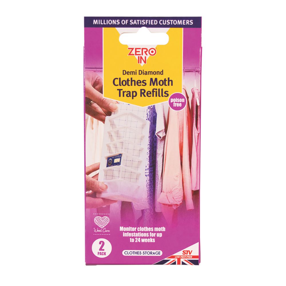 Zero In Clothes Moth Pheromone Monitoring Trap Refills 38g 2 Pack - Screwfix