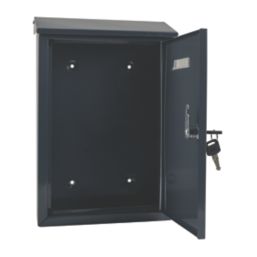 Smith & Locke Compact Post Box Grey Gloss - Screwfix