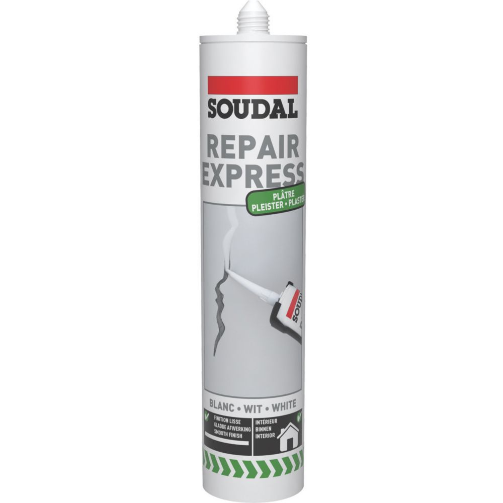 Soudal Repair Express Plaster Filler White 290ml - Screwfix