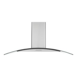 Essentials Curved Glass Hood Stainless Steel 900mm - Screwfix