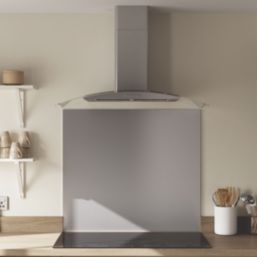 Essentials Curved Glass Hood Stainless Steel 900mm - Screwfix