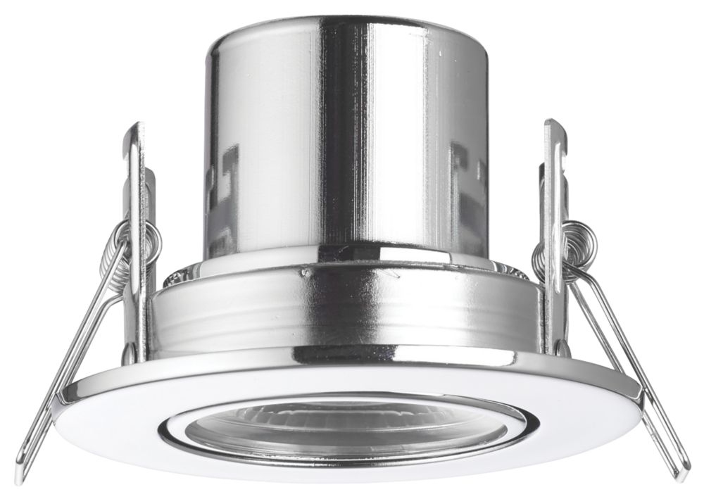 LAP Cosmoseco Tilt Fire Rated LED Downlight Chrome 5.8W 450lm - Screwfix