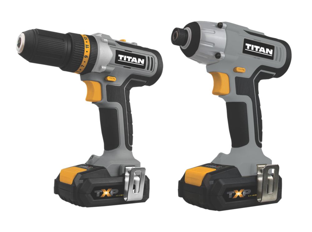 Titan TTI884COM/TTI885IPD 18V 2 x 2.0Ah Li-Ion TXP Cordless Twin Pack ...