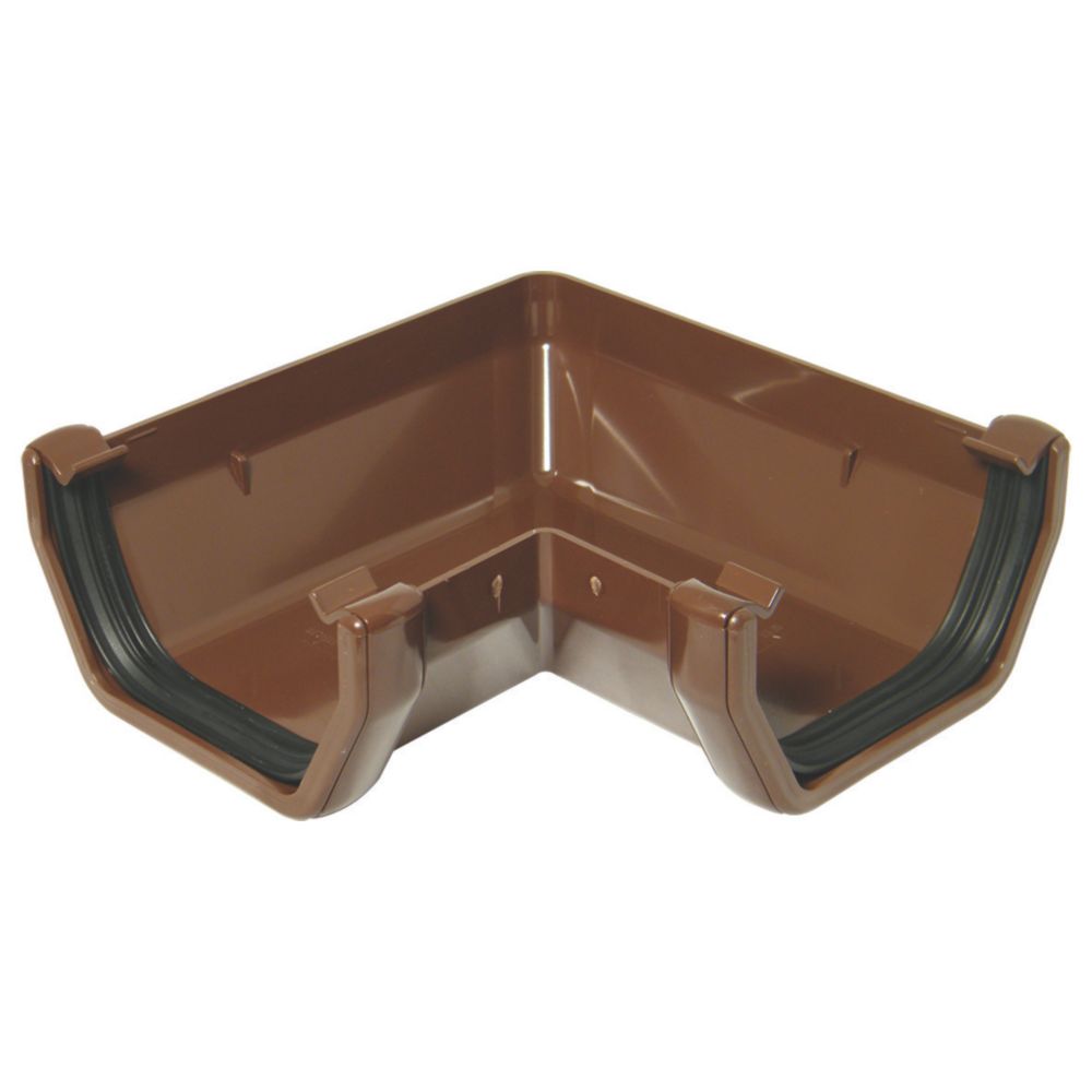 FloPlast uPVC 90° Square Gutter Angle Brown 114mm - Screwfix