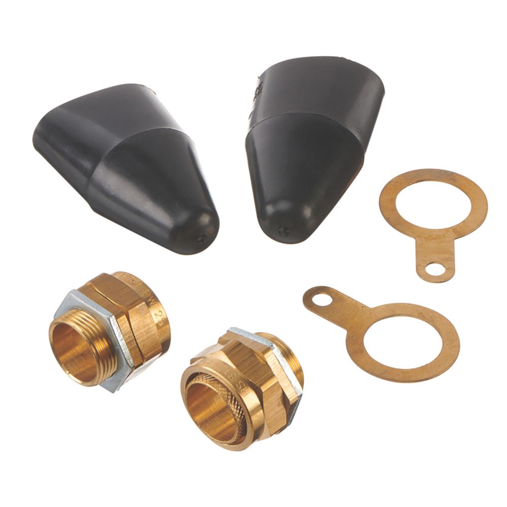 Vimark Brass Internal Gland Kit 25mm Black 2 Pack - Screwfix