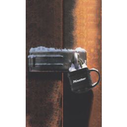 Master Lock Hasp & Staple with Padlock Black 110mm - Screwfix