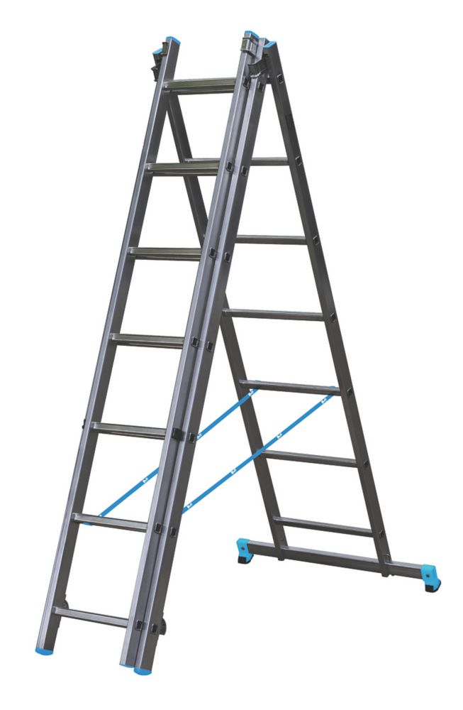 Mac Allister Aluminium 4m Combination Ladder - Screwfix
