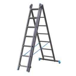 Mac Allister Aluminium 4m Combination Ladder - Screwfix