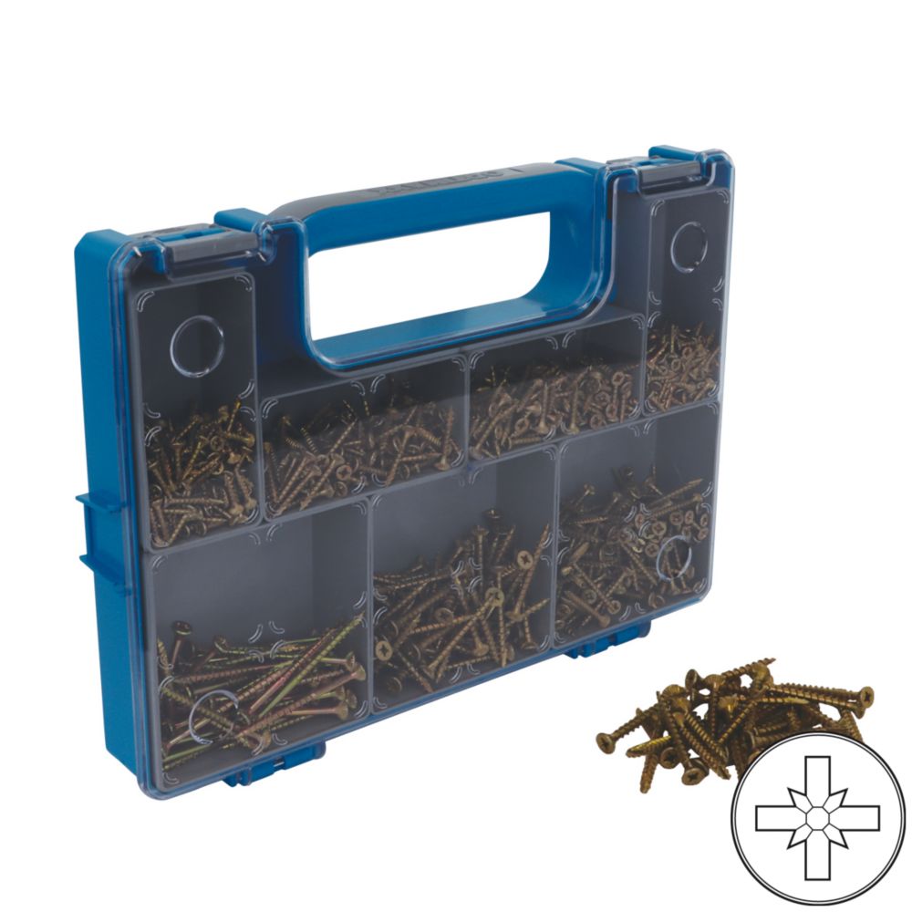 Optimaxx PZ Countersunk Screw Trade Case 1000 Pieces - Screwfix