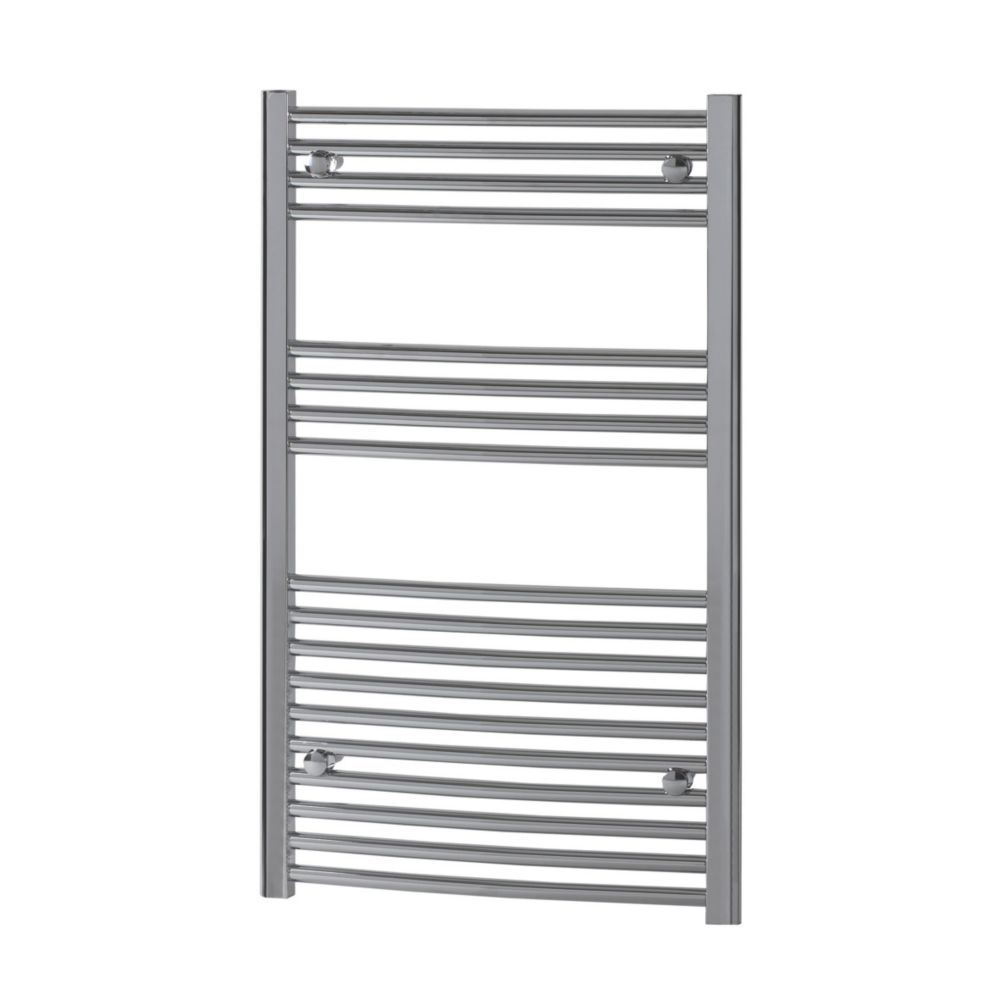 Flomasta 1000mm x 500mm 985BTU Chrome Curved Towel Radiator - Screwfix