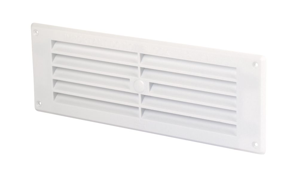 Map Vent Fixed Louvre Vent White 229mm x 76mm - Screwfix